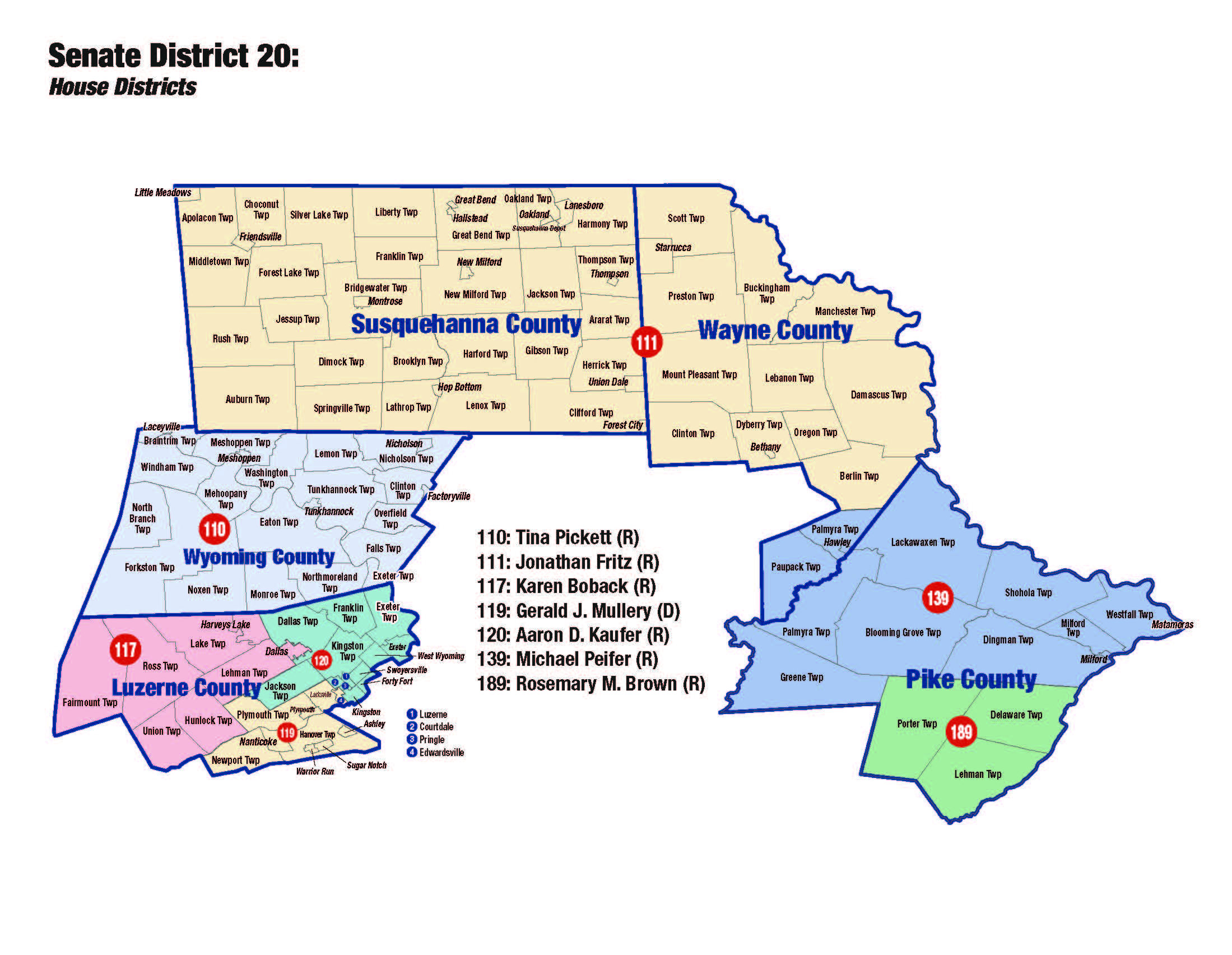 Current 20th Senatorial District Map - Senator Lisa Baker
